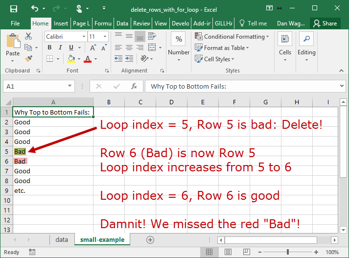 How To Delete Rows With A For Loop Dan Wagner Co